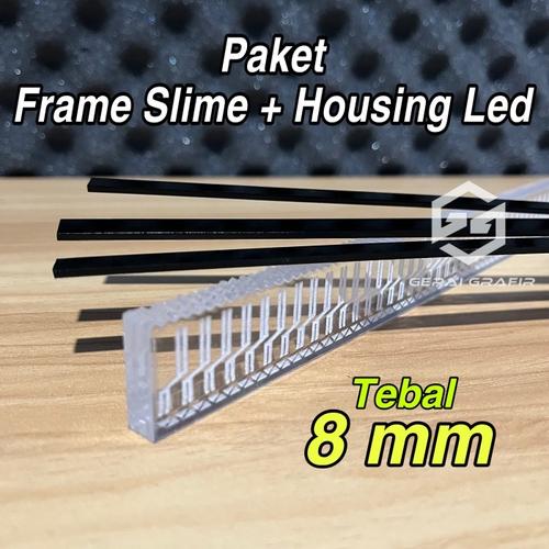 Jual Slime Frame 8mm Plus Housing Led / Frame Slim Akrilik Batangan ...