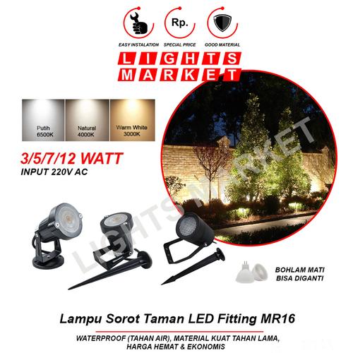Jual Kap Lampu Sorot Taman MR16 Outdoor Waterproof Halogen LED Spot ...