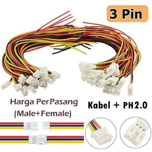 Jual Kabel JST PH 2.0 3 Pin Battery Connector Plug Sepasang Male ...