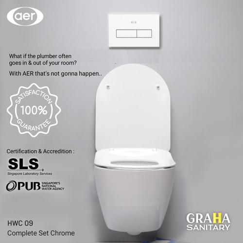 Promo AER HWC 09 Complete Set Wall Hung Toilet / Kloset Gantung ...