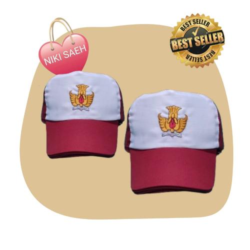 Jual TOPI S. D.. MERAH PUTIH BORDIR PEREKAT 20 PCS / 1 KODI DALEMAN ...