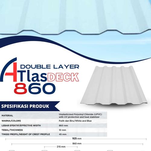 Jual ATAP UPVC DOBEL LAYER ATLASDECK LEBAR SAMA DENGAN ALDERON 860 ...