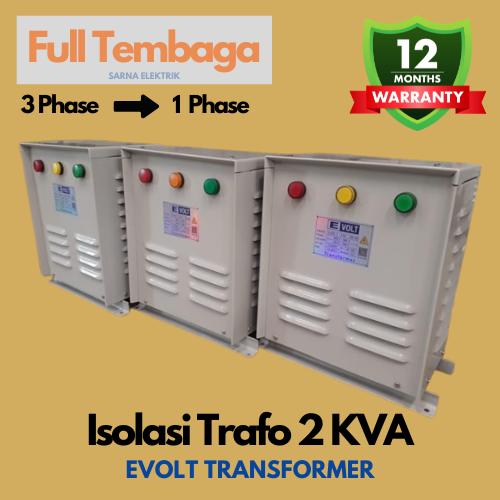 Jual Trafo Isolasi 2 KVA - 3 Phase ke 1 Phase - Full Tembaga Dry Type ...