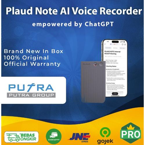 Jual (RESMI) PLAUD NOTE AI Voice Recorder Empowered by ChatGPT Support ...