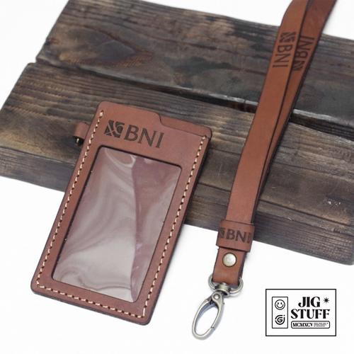 Jual Gantungan ID card holder name tag Kulit sapi asli | COSTUM NAMA ...