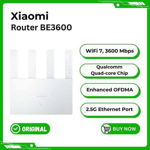 Jual xiomi Router BE3600 Gigabit 2.5G WiFi 7 Mesh System 3600 Mbps Quadcore Qualcomm 4K QAM MLO ...