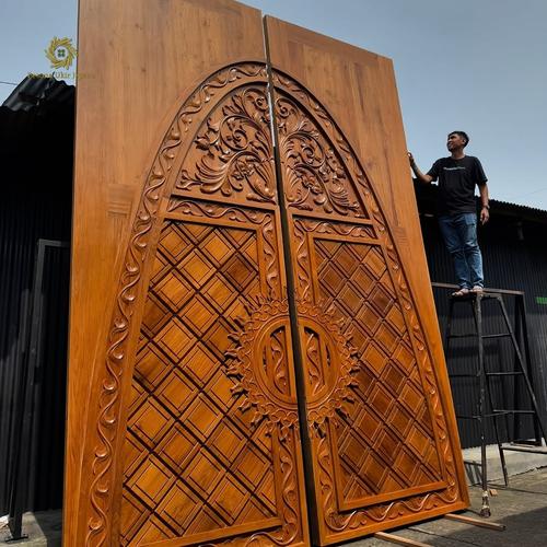 Jual Pintu Rumah Kayu Jati Solid Pintu Ukiran Pintu Jumbo Pintu Mewah ...