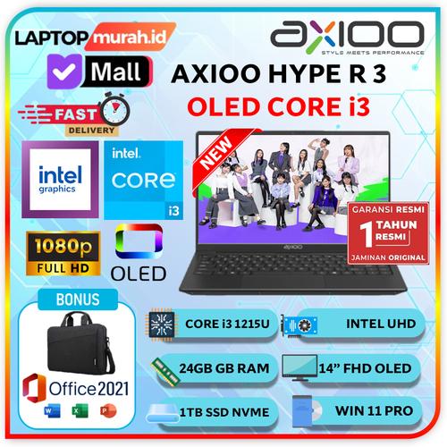 Promo Axioo Hype R 3 OLED i3 1215U 24GB 1TB SSD WIN 11 PRO 14"FHD OLED ...