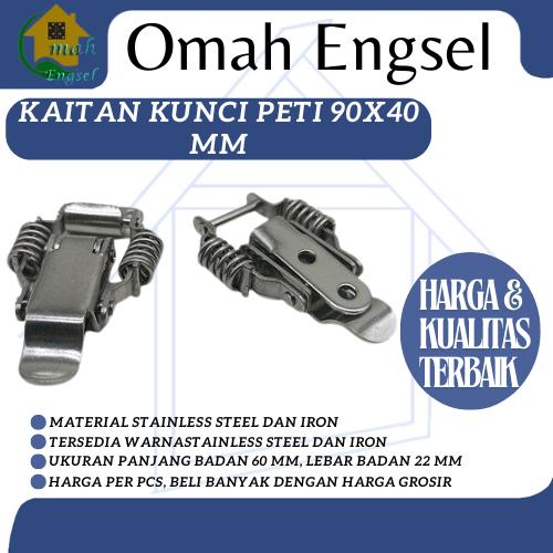 Jual Kaitan Kunci Peti 90x40 mm Overval Hardcase kuncian koper 3 Inch ...