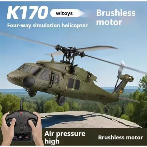 Jual WL Toys XK K170 Black Hawk UH-60L Rc Helicopter Millitary 2.4GHz 4CH 6-Axis Gyroscope RTF ...
