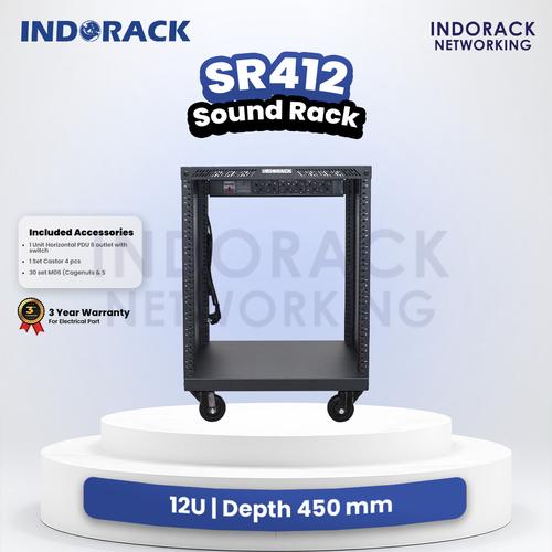 Jual INDORACK Audio Rack 12U Depth 450mm Rak Audio Sound System Mixer ...