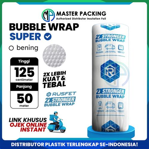 Jual Plastik Bubble Buble Wrap Roll 125cm x 50m Bening Rusfet Super ...