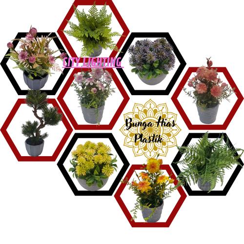 Jual Part 2 Bunga/Tanaman Plastik Hias Set / Bunga Artificial Flower ...