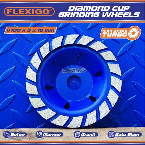 Jual Diamond Cup Grinding Wheel Turbo 4" inch Poles Beton Flexigo Original - Jakarta Timur ...