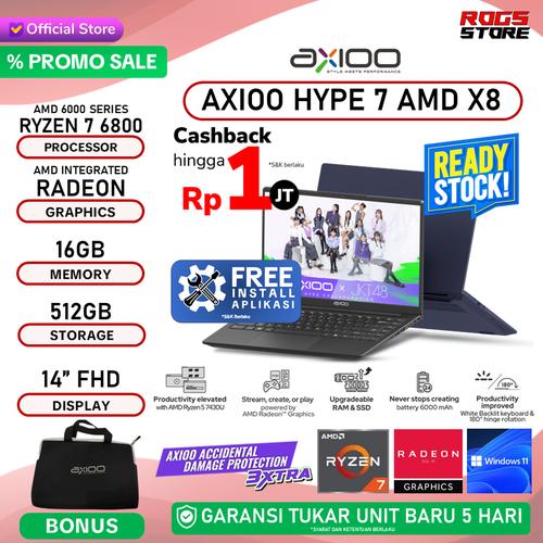 Promo LAPTOP AXIOO HYPE 7 AMD X8 RYZEN 7 6800H 16GB 512GB SSD W11 14.0 ...
