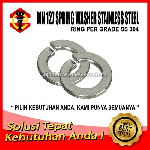Jual (100 PCS) SS 304 / Ring Per M5 Ver / DIN 127 Spring Washer ...