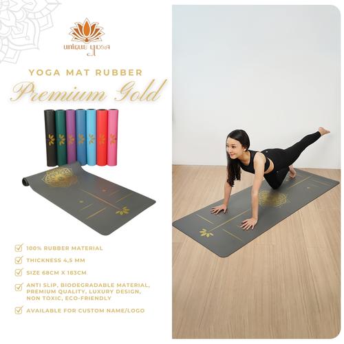 Promo Yoga Mat Premium 4,5mm Gold Black / Matras Yoga / Alas Olahraga ...