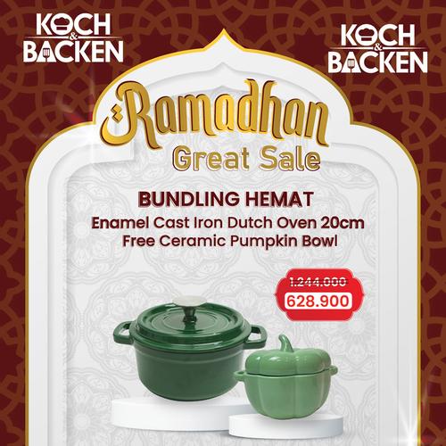 Promo KOCH&BACKEN Enamel Cast Iron Dutch Oven 20cm - Wajan Panci Besi ...