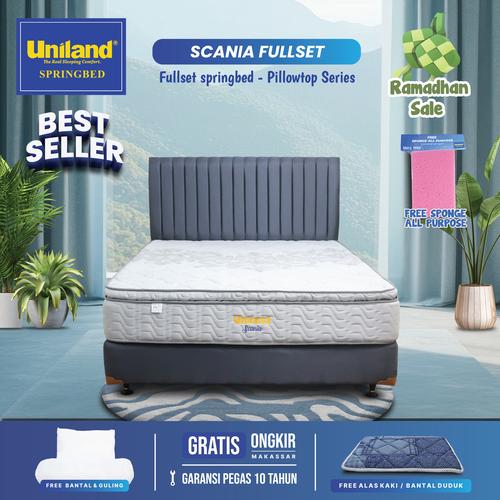Promo Uniland Scania Pillowtop - Spring Bed Full Set - Cream, 100x200 ...