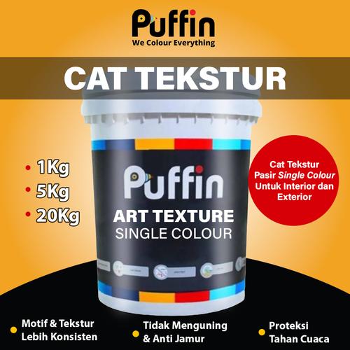 Jual Cat Tembok Tekstur Puffin Texture Exterior Interior - White, 1Kg ...