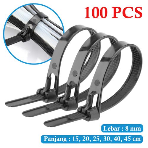 Jual Kabel Ties 15cm 20cm 25cm 30cm 40cm 45cm Hitam Putih 100pcs Tali ...