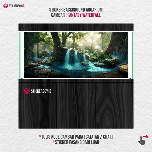 Promo STIKER WALLPAPER AQUARIUM BACKGROUND AQUARIUM TEMA AIR TERJUN ...