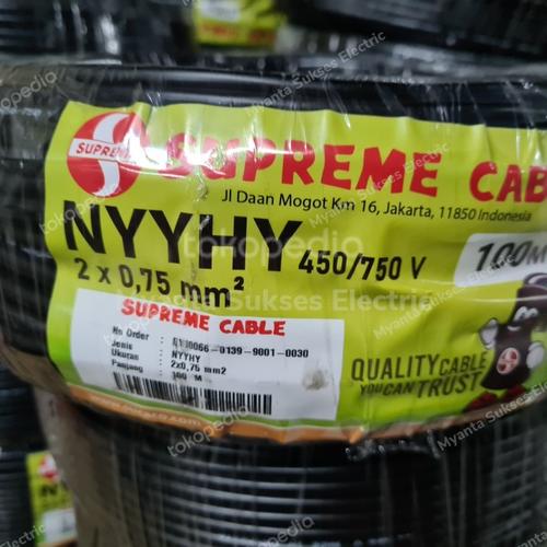 Jual Kabel Listrik NYYHY 2x0,75mm SUPREME Roll 100m - Label NYYHY, 50 Meter - Jakarta Pusat ...