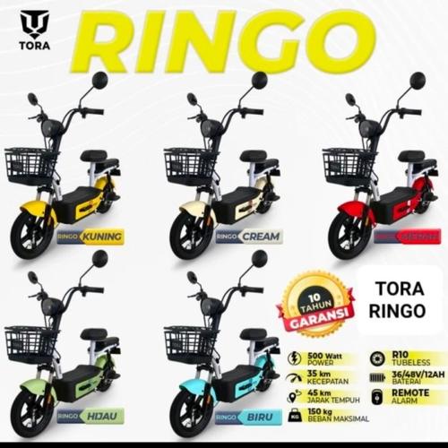 Jual Sepeda Listrik Ringo Tora Moped Electric Bike Garansi SNI 500watt - Cream, 36V/12ah ...
