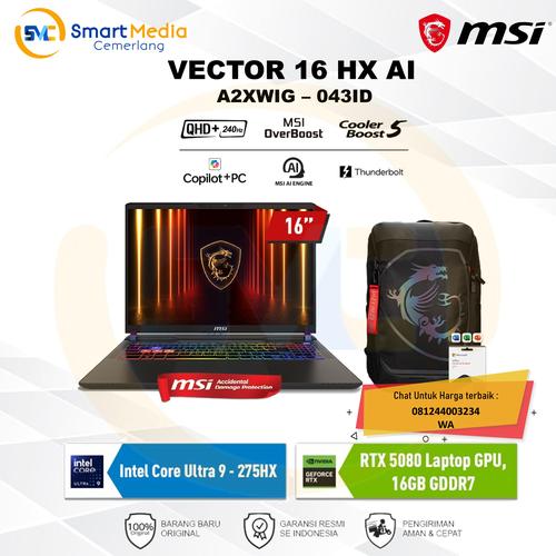 Promo MSI VECTOR 16HX A2XWIG AI 043|ULTRA 9 275HX|16GB|1TB|RTX5080|16.0 ...