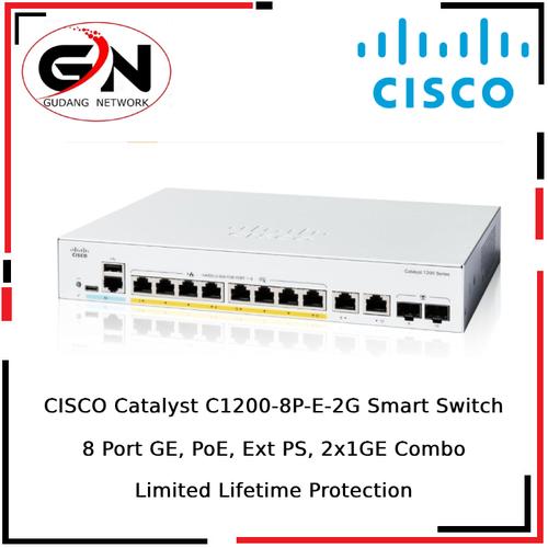 Jual CISCO Catalyst C1200-8P-E-2G Smart Switch, 8 Port GE, PoE, Ext PS ...