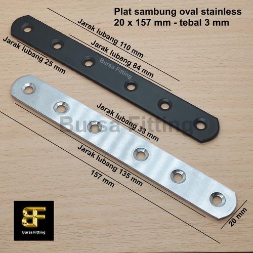Jual Plat sambung 20 x 157 mm stainless steel / plat lurus stainless ...