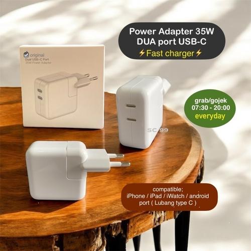 Jual Adaptor 35W kepala charger iphone ipad 35W dual port USB-C ...