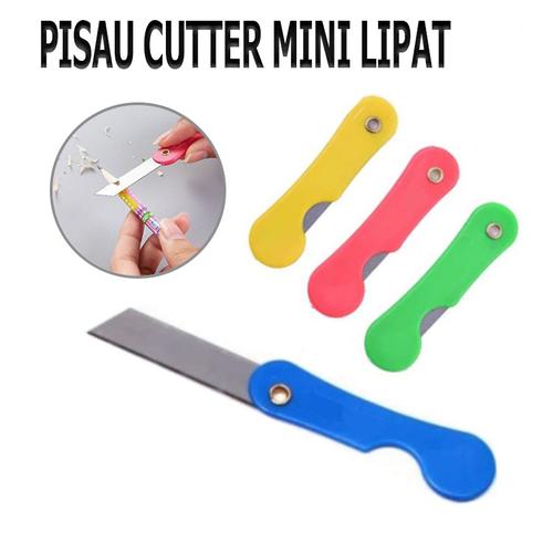 Jual 1bh Pisau Gantungan Kunci Lipat Cutter Saku Mini Plastik 6.5cm ...