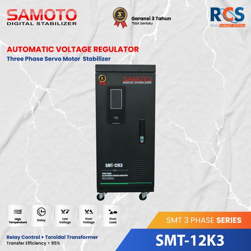 Promo SAMOTO Digital Stabilizer 12KVA 3Phase 12000VA Servo Motor 3Phase ...