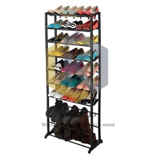 Jual Rak Sepatu Sandal Rak Hijab 10 Susun Multifungsi - 10Susun-Hitam ...