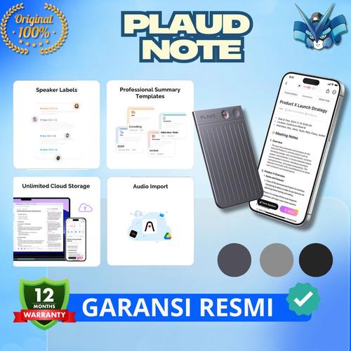 Promo PLAUD NOTE AI Voice Recorder Empowered by ChatGPT Bahasa Support / Plaud - Silver NotePin ...