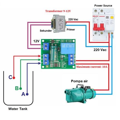 Jual WL5 NE555 5V/12V Water Level Automatic Controller Liquid Sensor ...