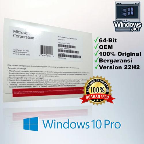 Jual WINdOWS 10 PRO ORIGINAL 64 BIT FULL PACK ( LIFETIME ) - Tanpa Logo ...