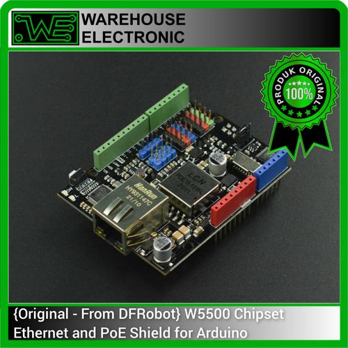 Jual Ethernet Shield W5500 for Arduino - ORIGINAL DFRobot W5500 Chipset Ethernet and PoE Shield ...