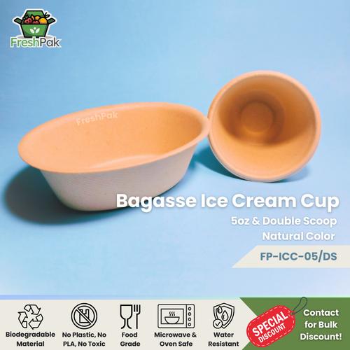 Promo FreshPak Bagasse Ice Cream Cup Sugarcane Eco Friendly Packaging ...