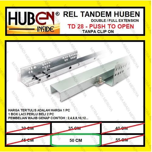 Jual Rel Laci Tandem HUBEN 50 cm Rel Tandem Push Open HUBEN TD-28 ...