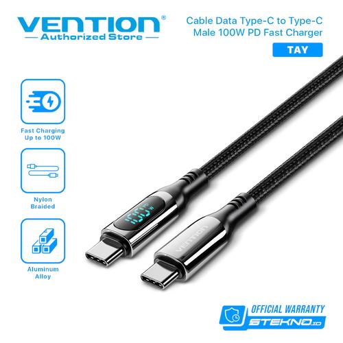 Promo Vention Kabel Charger V-LIGHT USB Type C Fast Charging LED Android TAY CTF TAU - USB-A to ...
