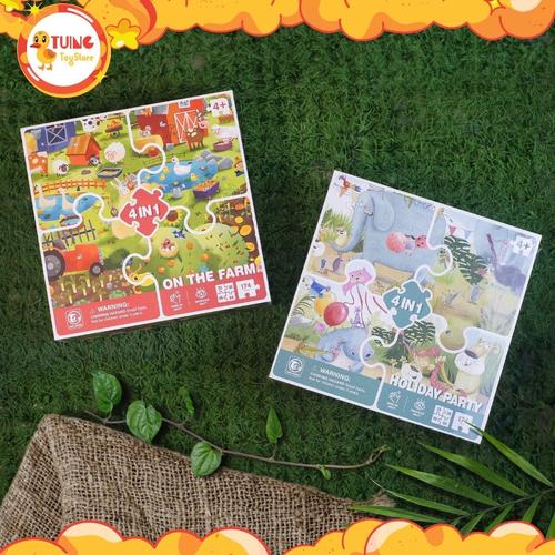 Promo Mainan Puzzle Edukasi Anak | Jigsaw Puzzle 4 in 1 Holiday Party ...