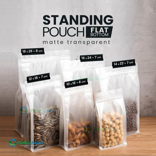Jual STANDING POUCH FLAT BOTTOM MATTE TRANSPARAN - PLASTIK KEMASAN ...