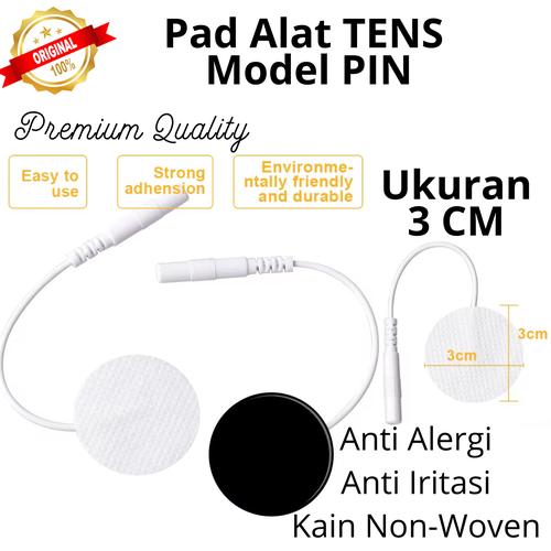 Promo PADS ELECTRODE BULAT 3CM Alat TENS/EMS/NMES model PIN no iritasi, no alergi premium ...