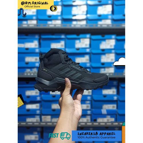 Jual Adidas Terrex AX4 Mid Goretex Hiking Core Black Carbon Grey HP7401 ...