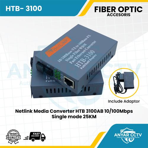 Jual Netlink HTB 3100 10/100 AB Fiber Optic Converter Single Mode 25KM ...