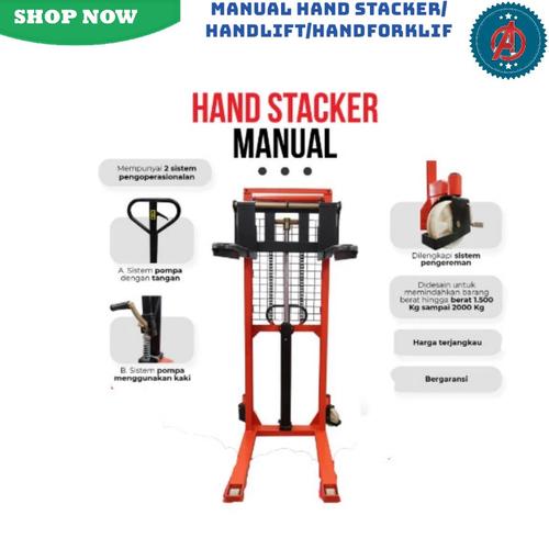 Jual Manual Hand Stacker / Handlift / Hand Forklift 1000 KG x 1.6 Meter ...