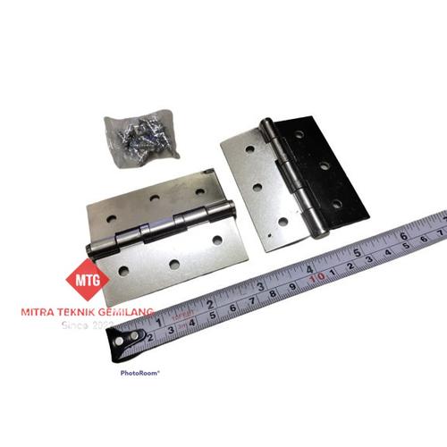 Jual Engsel Pintu Besi Plat HPP 3" 4" Inch Engsel Jendela Silver ...
