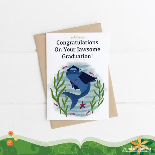 Jual Kartu Ucapan Selamat Wisuda A6 Kertas Linen - Shark Graduate ...